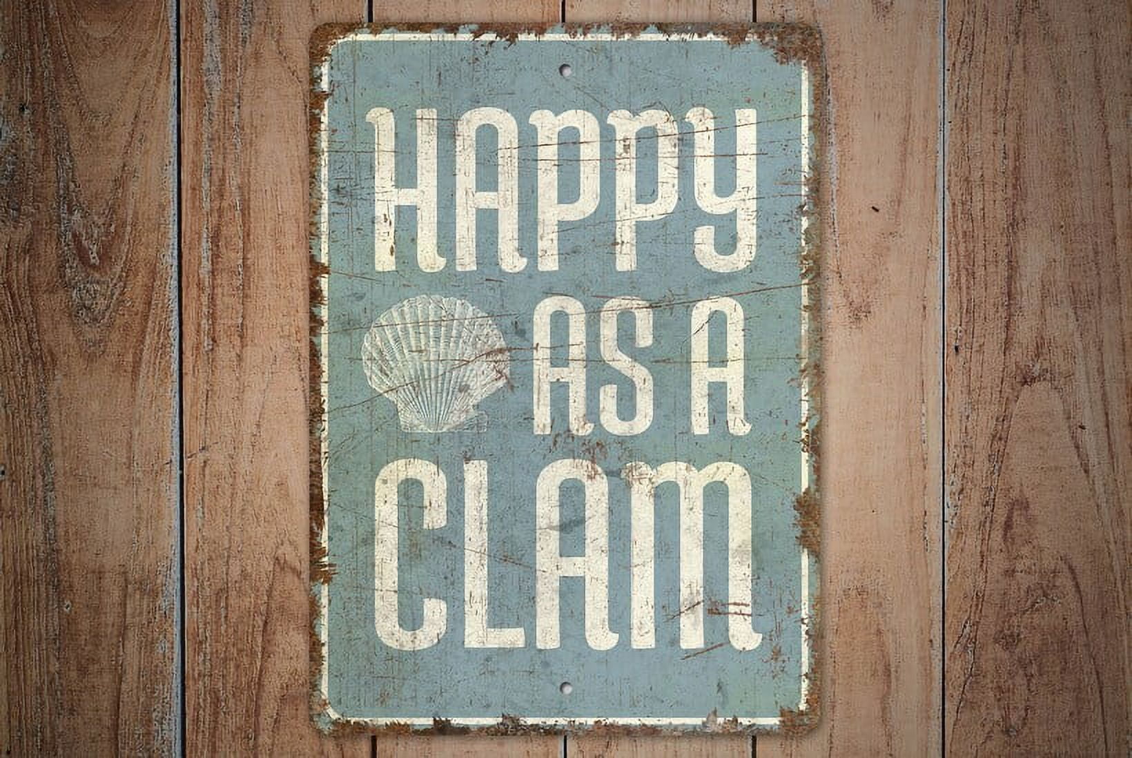 Happy As A Clam Sign Beach Time Sign Beach House Decor Beach House Sign ...