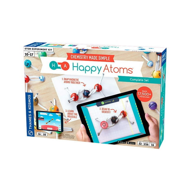Happy Atoms Chemistry Set: Complete 50 Atoms Kit with App for Learning ...