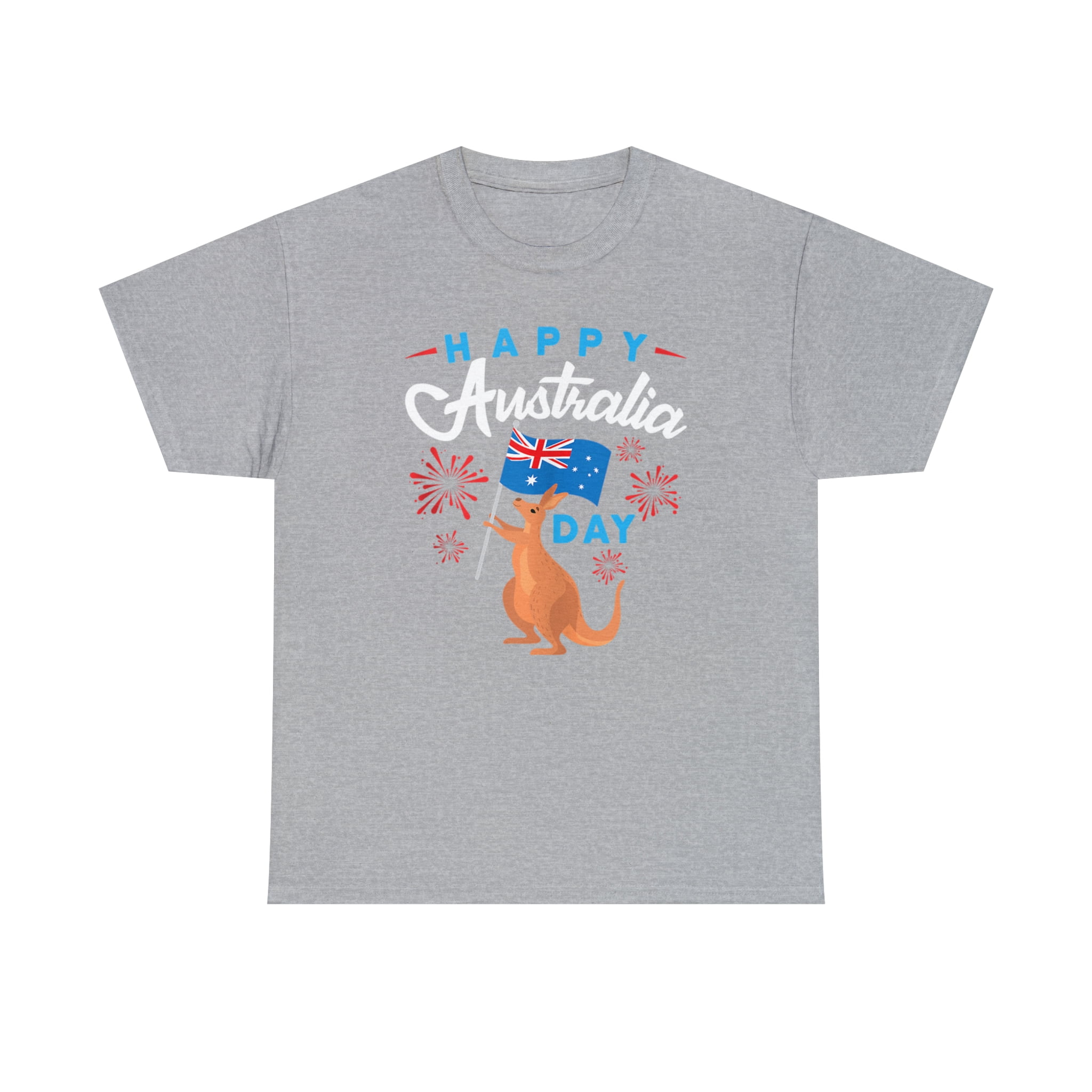 Happy Australia Day Kangaroo Australia Flag Down Under T-Shirt ...