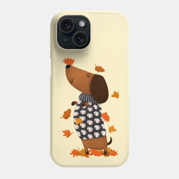 Happy Autumn Dachshund Dog Fall Season Art Compatible Phone Case for ...