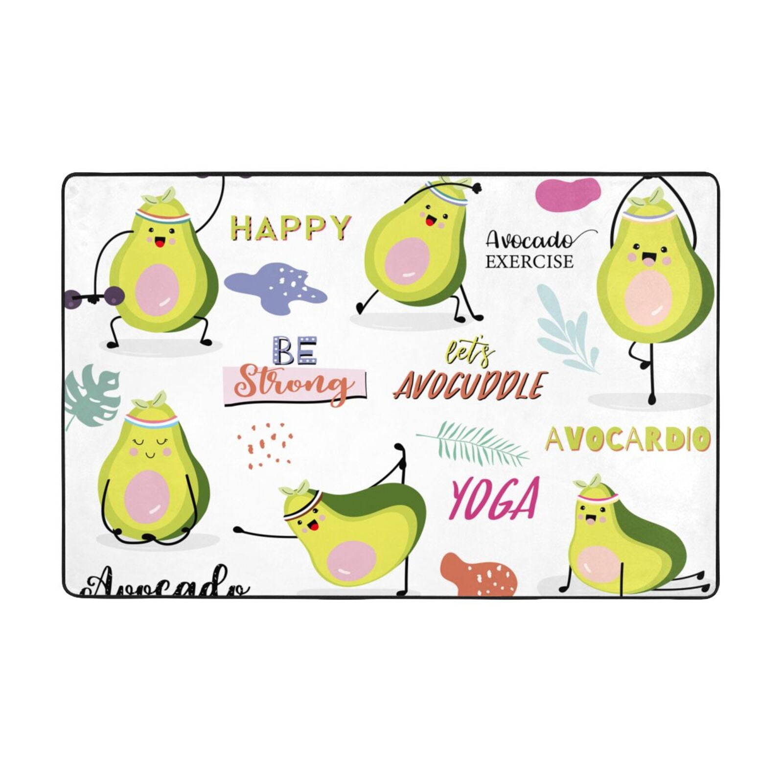 Happy Avocado (2) Shaggy Area Rug, Rugs for Living Room Bedroom Non ...