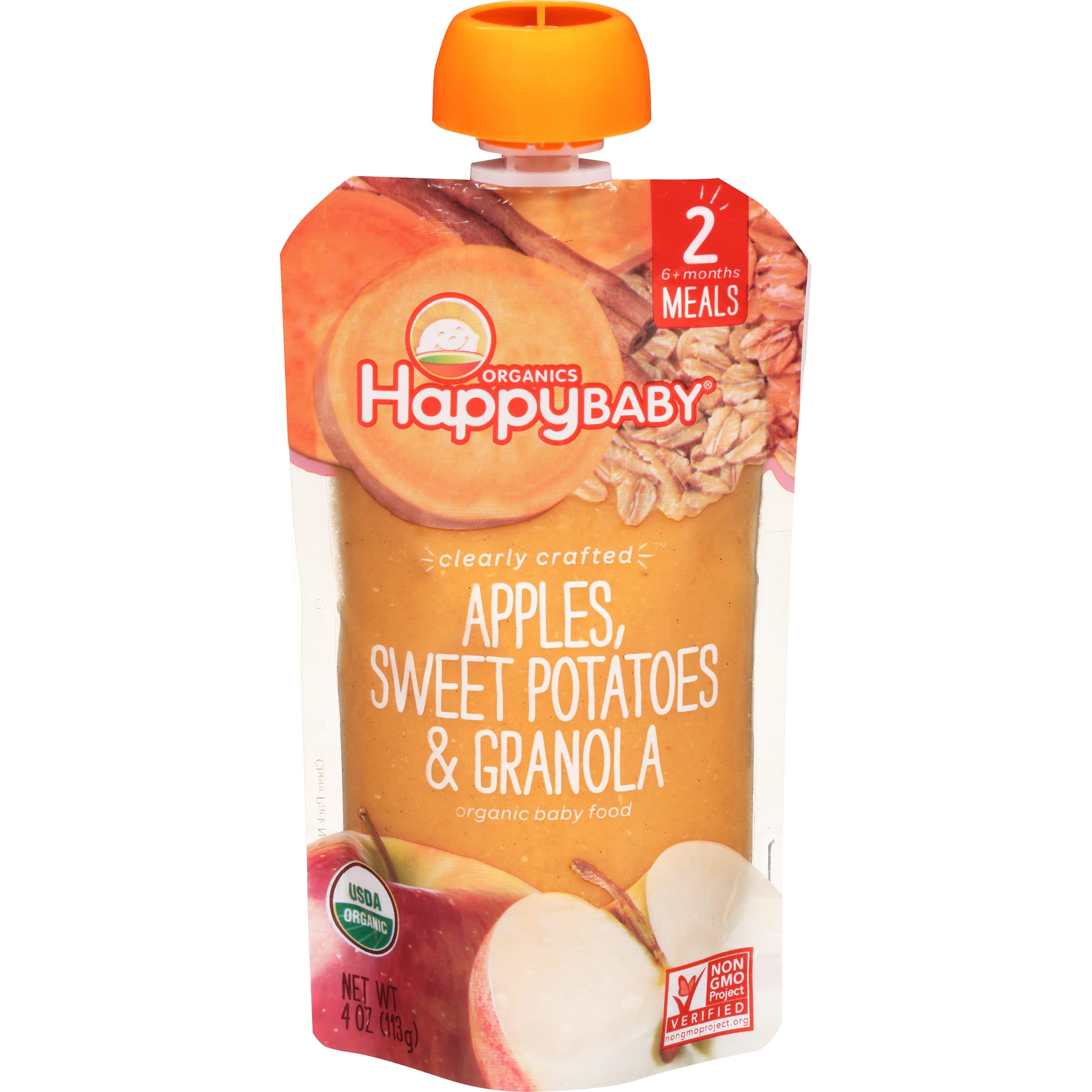 Happy Baby Organics Clearly Crafted, Stage 2 Meals, Apples Sweet Potato ...