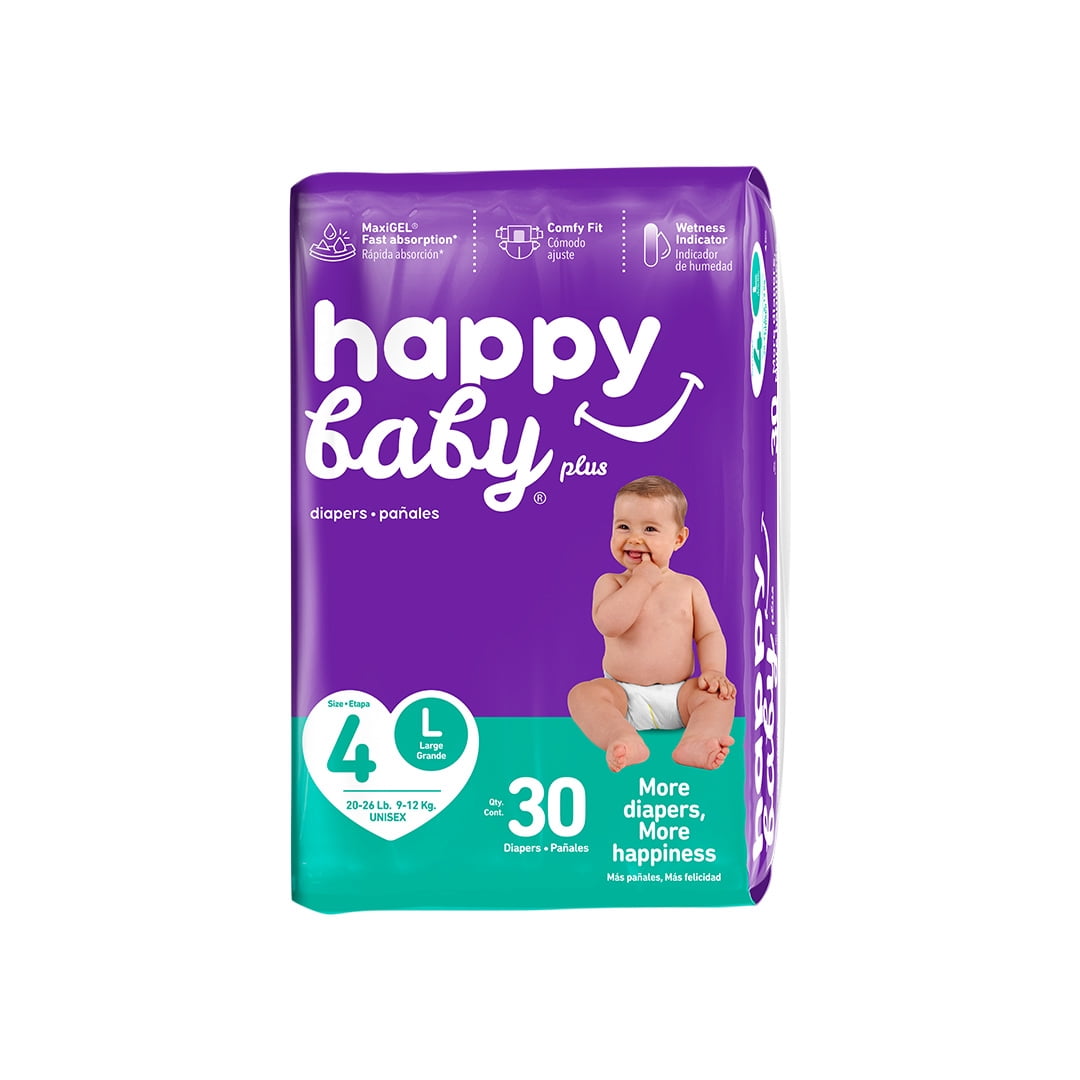 Happy Baby Plus Baby Diapers, Size 4 (20 - 26 lb), 30 count - More ...