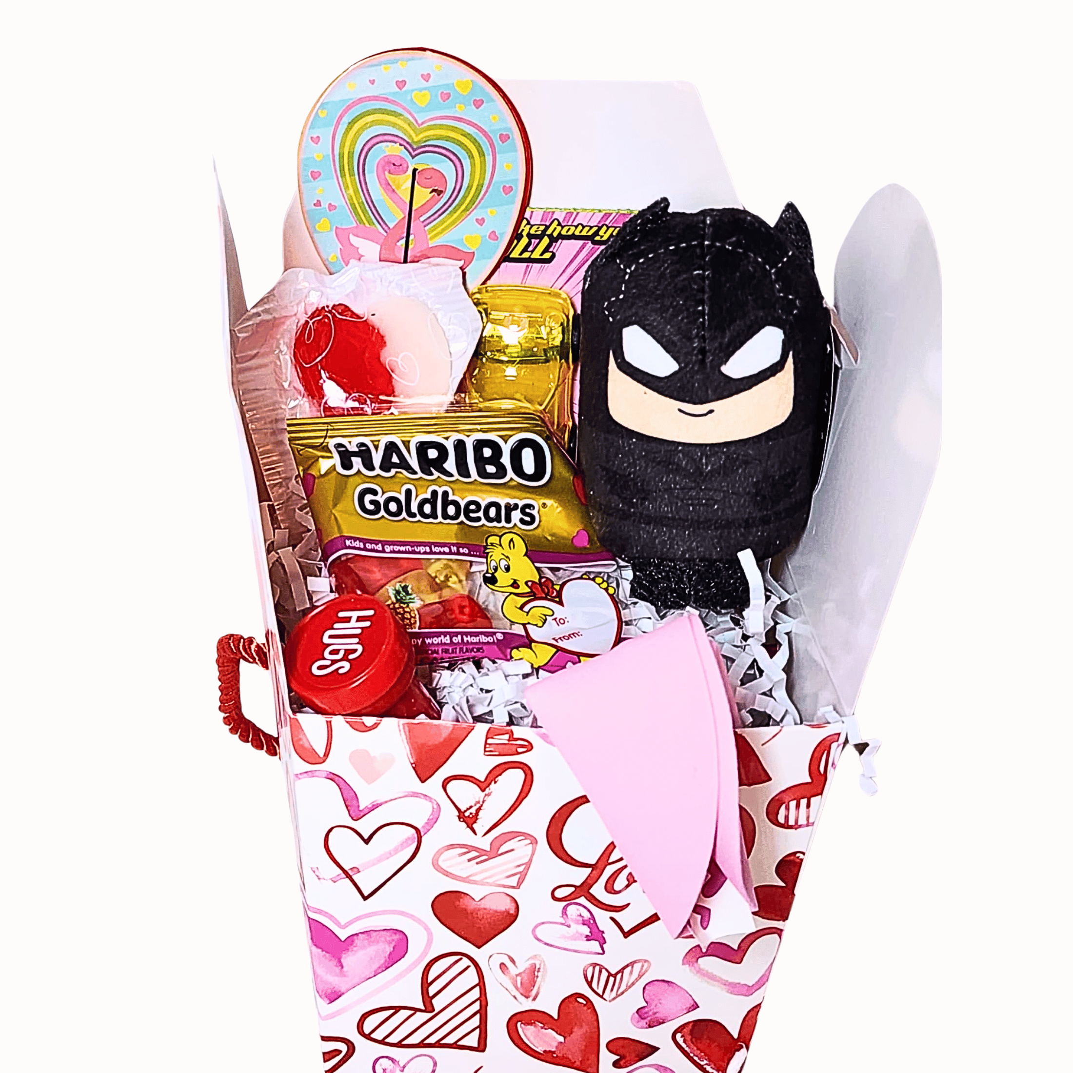 Happy Bat man Valentine's Valentine Valentines Gift Basket Plush ...