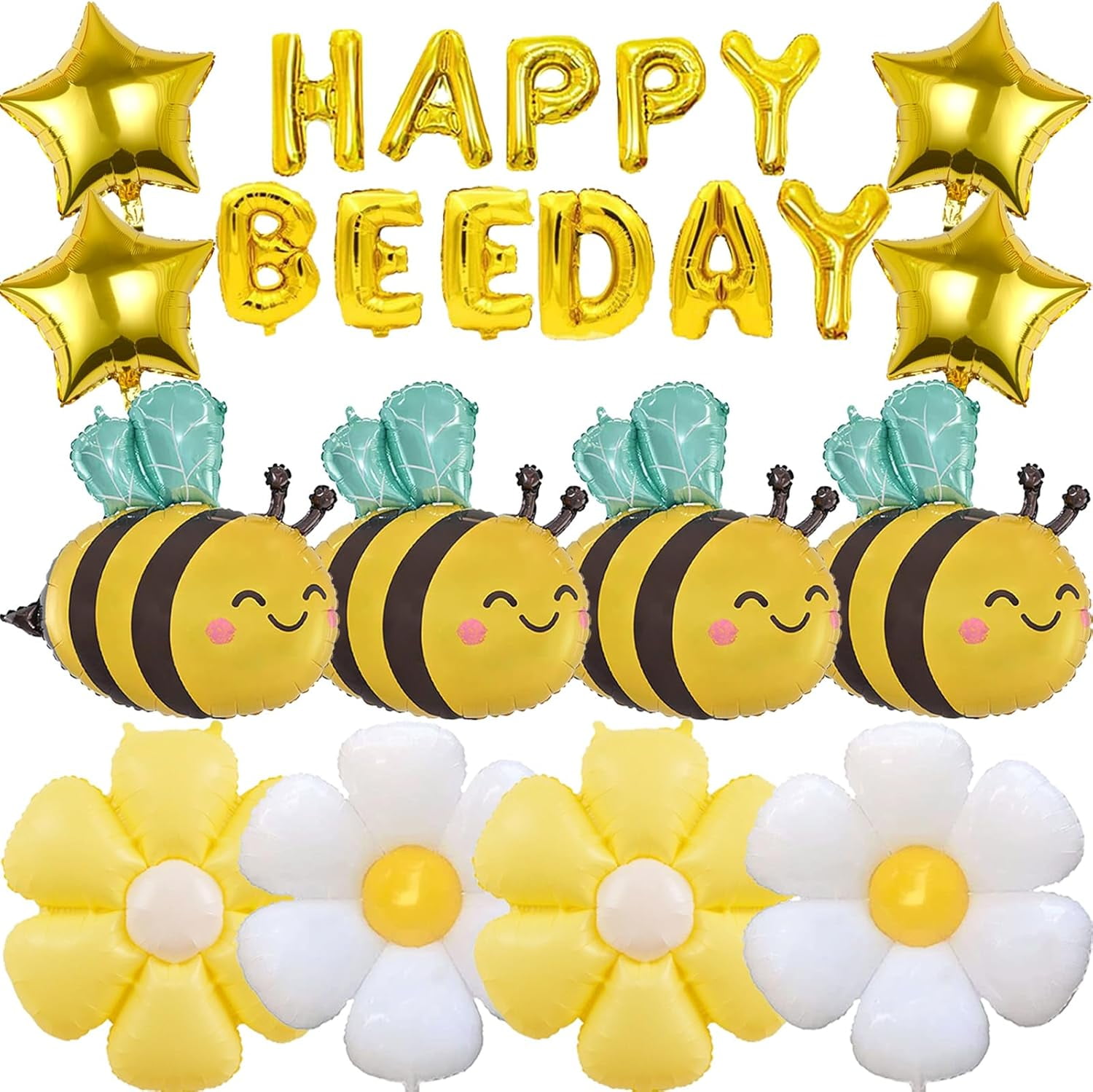 Happy Bee Day Decorations 21-Pack, Bee Themed Birthday Party ...
