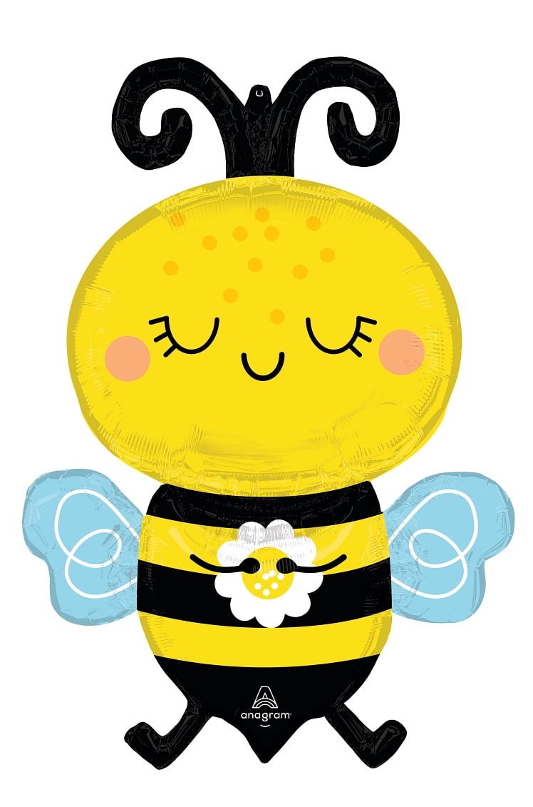 32" Yellow/Black Happy Bee Balloon, by Way To Celebrate - Walmart.com