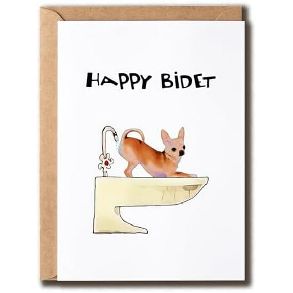 Happy Bidet Card - Chihuahua Dog Card - Chihuahua Birthday Card ...