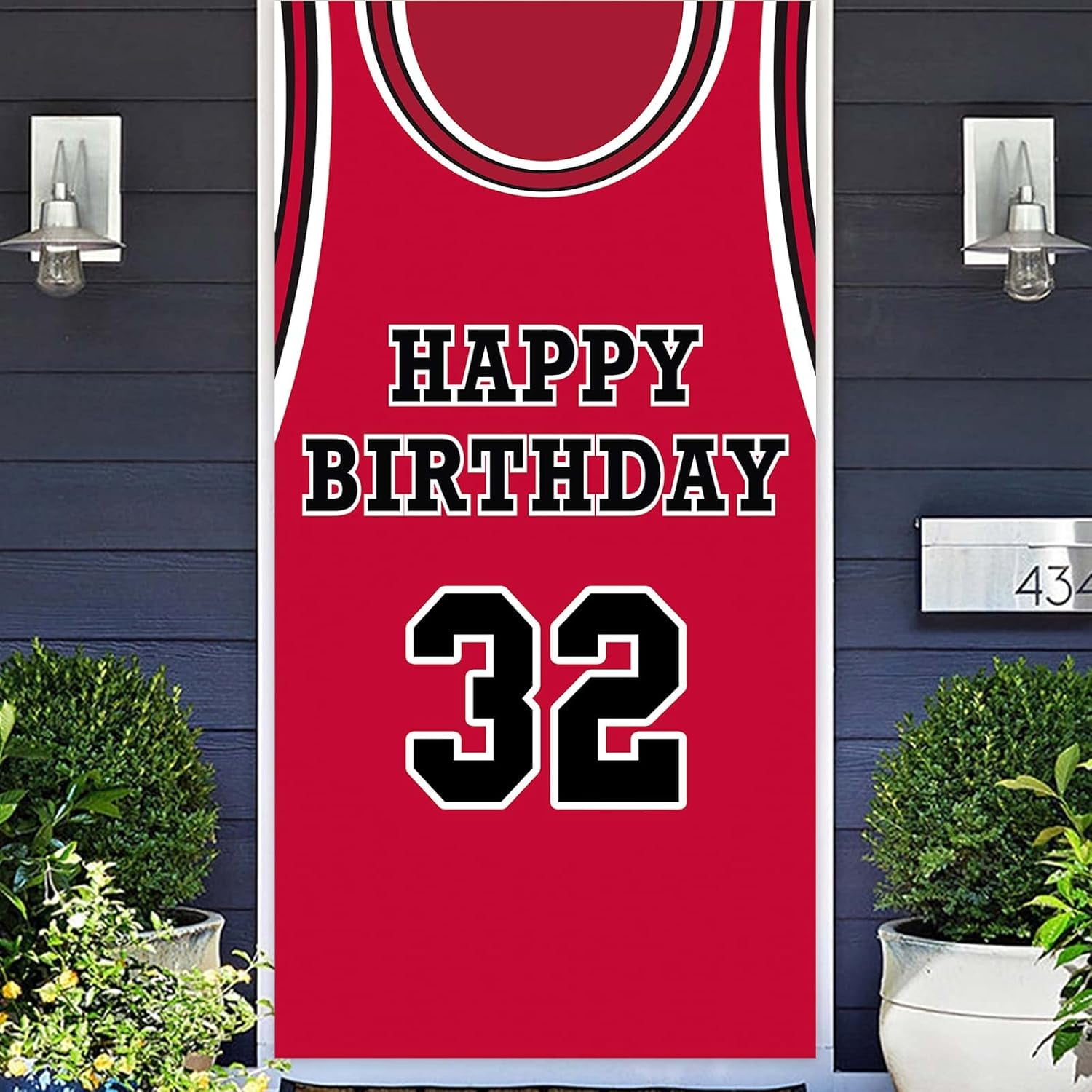Happy Birthday 32 Banner Backdrop Background Red Basketball Star Player ...