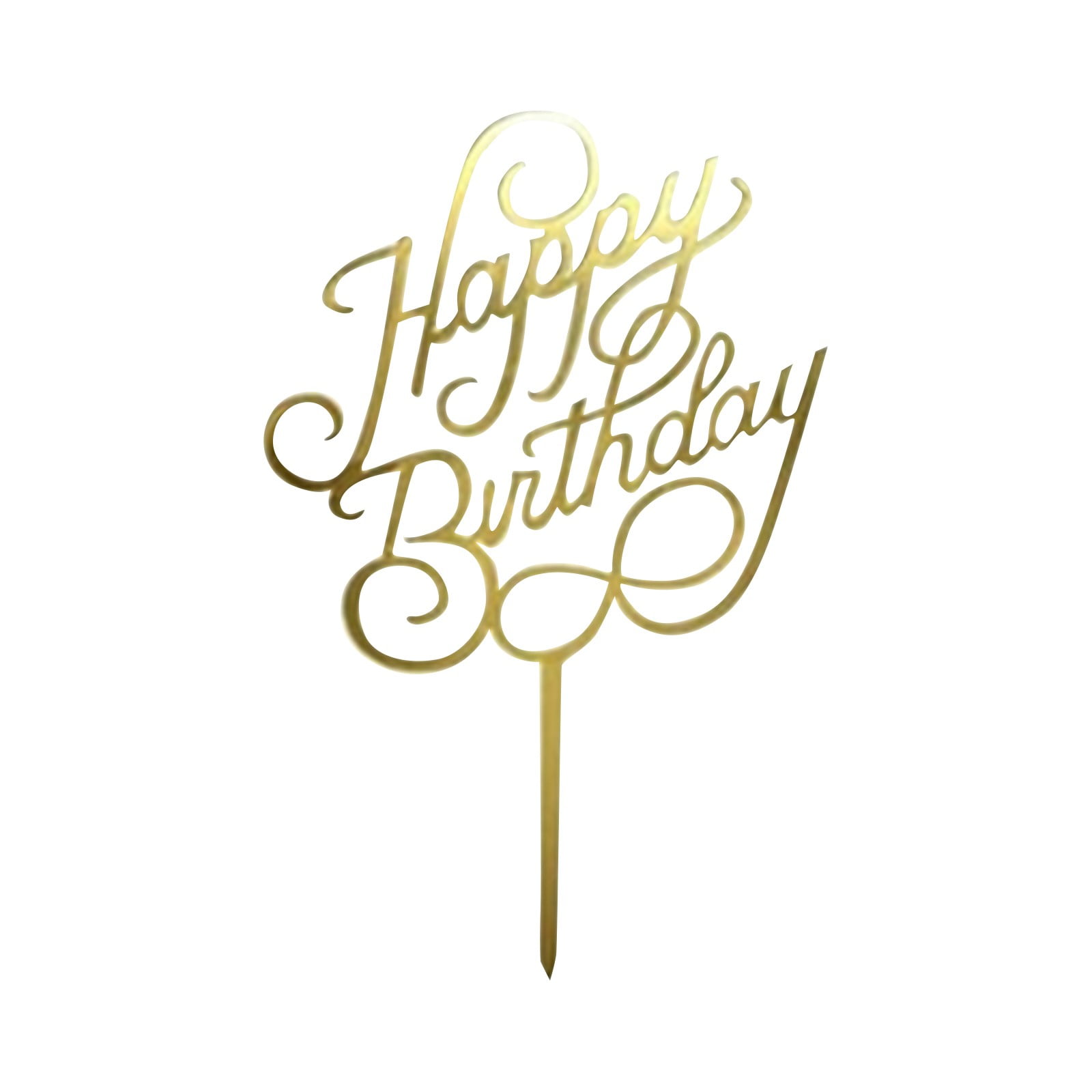 Happy Birthday Acrylic Cake Topper Decoration for Kids and Adults, Gold ...