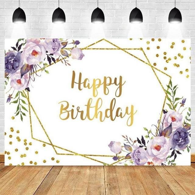 Happy Birthday Adult Party Glitter Golden Dots Backdrop Baby Shower Family Gathering Custom ...