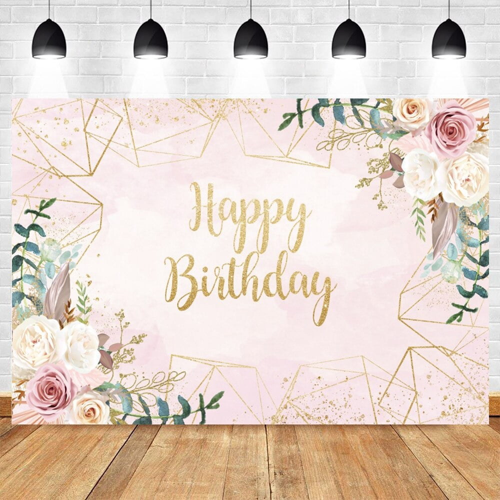 Happy Birthday Adult Party Glitter Golden Dots Backdrop Baby Shower ...