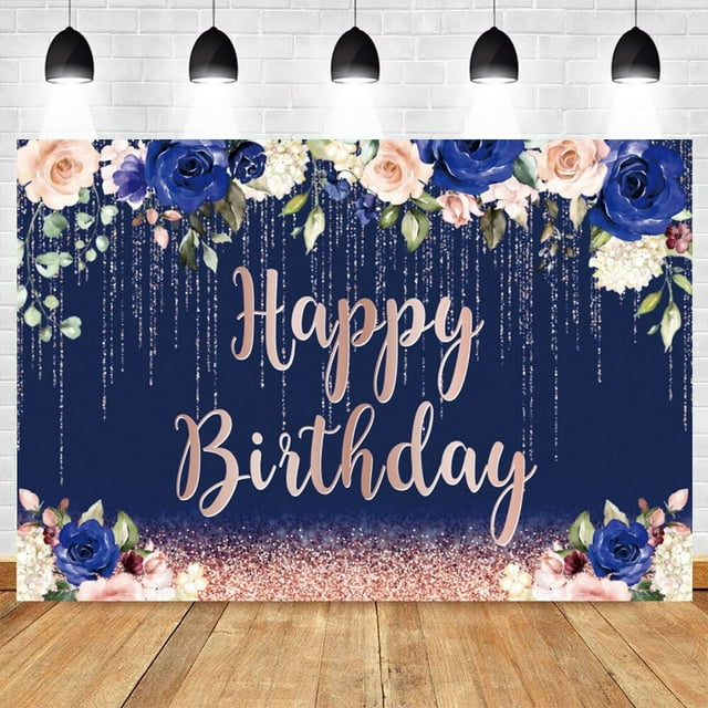 Happy Birthday Adult Party Glitter Golden Dots Backdrop Baby Shower Family Gathering Custom ...