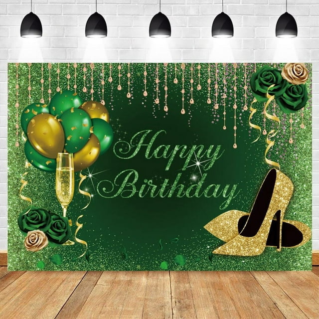 Happy Birthday Adult Party Glitter Golden Dots Backdrop Baby Shower Family Gathering Custom ...