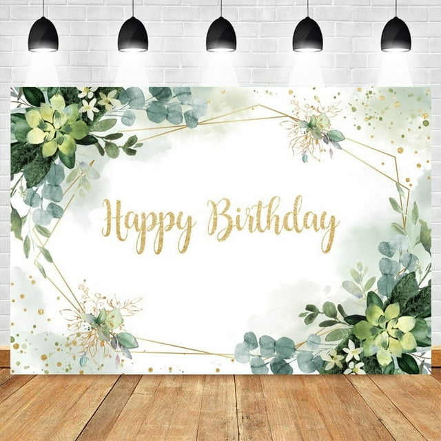 Happy Birthday Adult Party Glitter Golden Dots Backdrop Baby Shower Family Gathering Custom ...