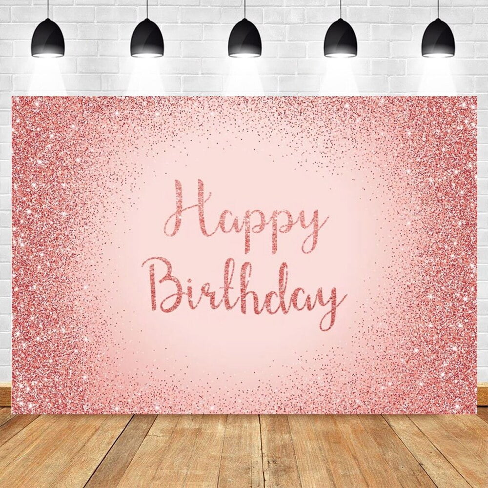 Happy Birthday Adult Party Glitter Golden Dots Backdrop Baby Shower Family Gathering Custom ...
