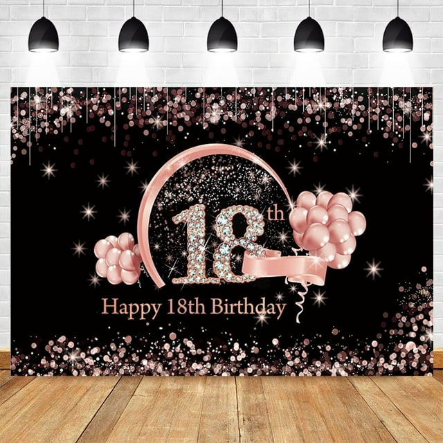 Happy Birthday Adult Party Glitter Golden Dots Backdrop Baby Shower Family Gathering Custom ...