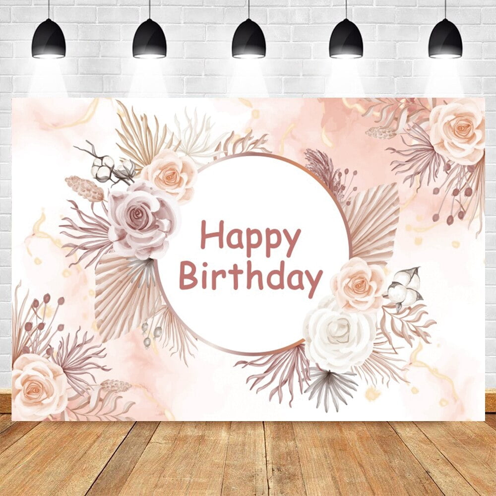 Happy Birthday Adult Party Glitter Golden Dots Backdrop Baby Shower Family Gathering Custom ...