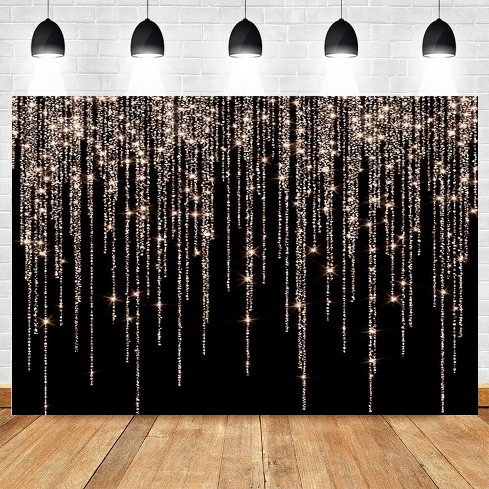Happy Birthday Adult Party Glitter Golden Dots Backdrop Baby Shower Family Gathering Custom ...