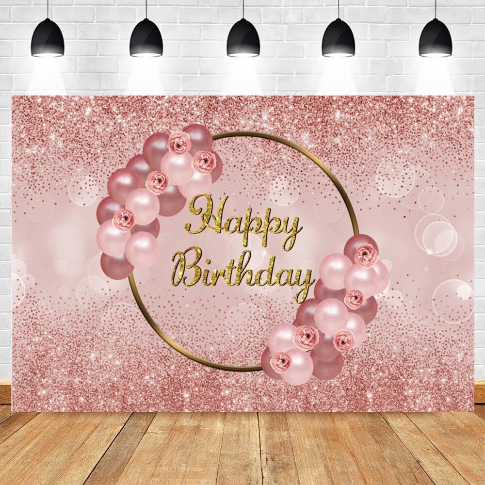 Happy Birthday Adult Party Glitter Golden Dots Backdrop Baby Shower Family Gathering Custom ...