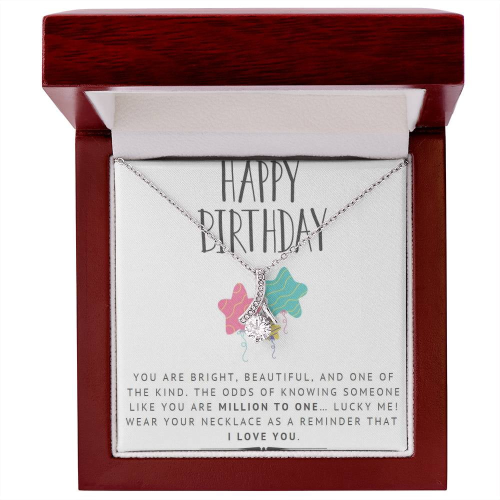 Happy Birthday!, Alluring Beauty Necklace, 14k White Gold/ 18k Yellow ...