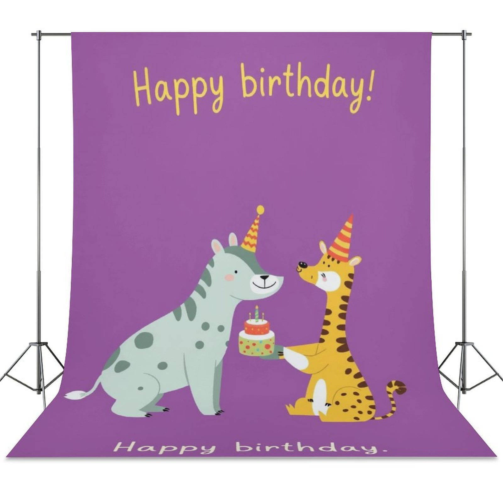 Happy Birthday Animals Cake Decorations BackdropPortrait Photography ...