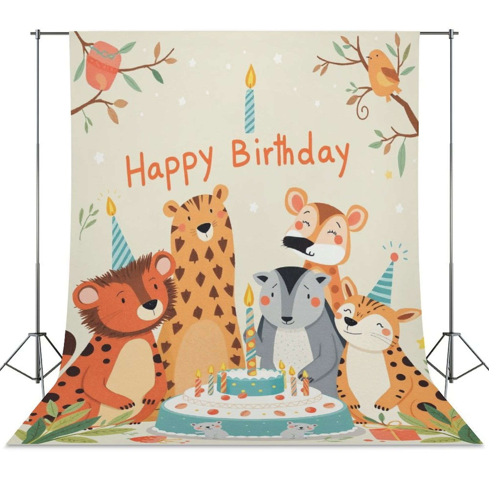 Happy Birthday Animals Cake Photography Backdrops Adult Photostudio ...