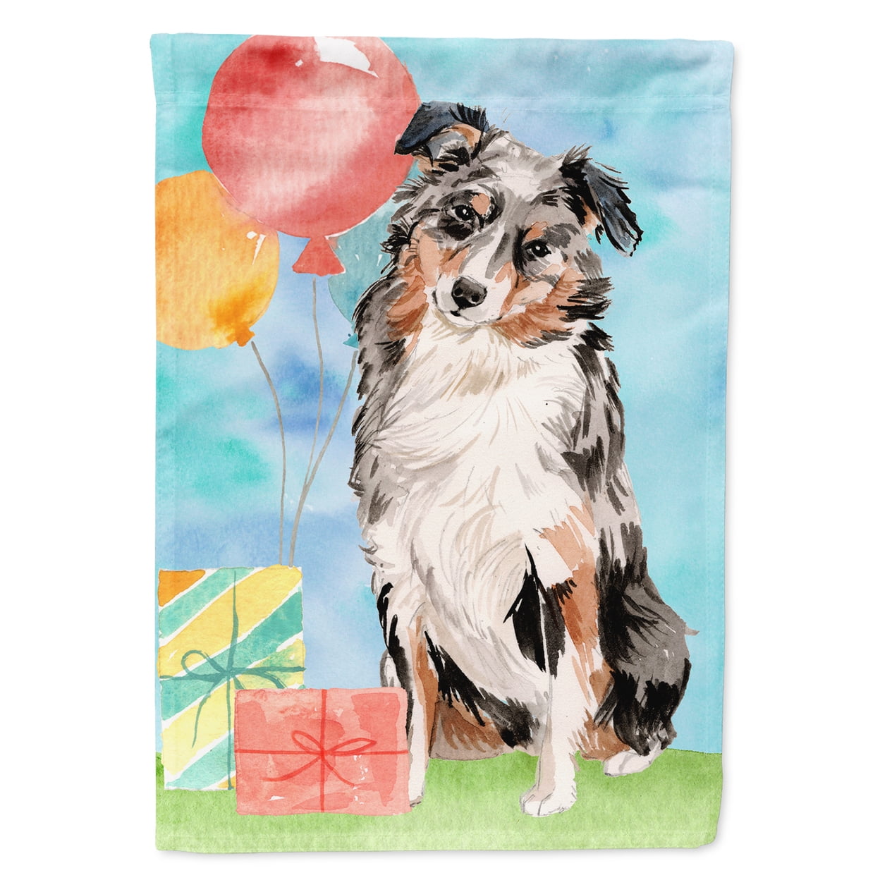 Happy Birthday Australian Shepherd House Flag - Walmart.com