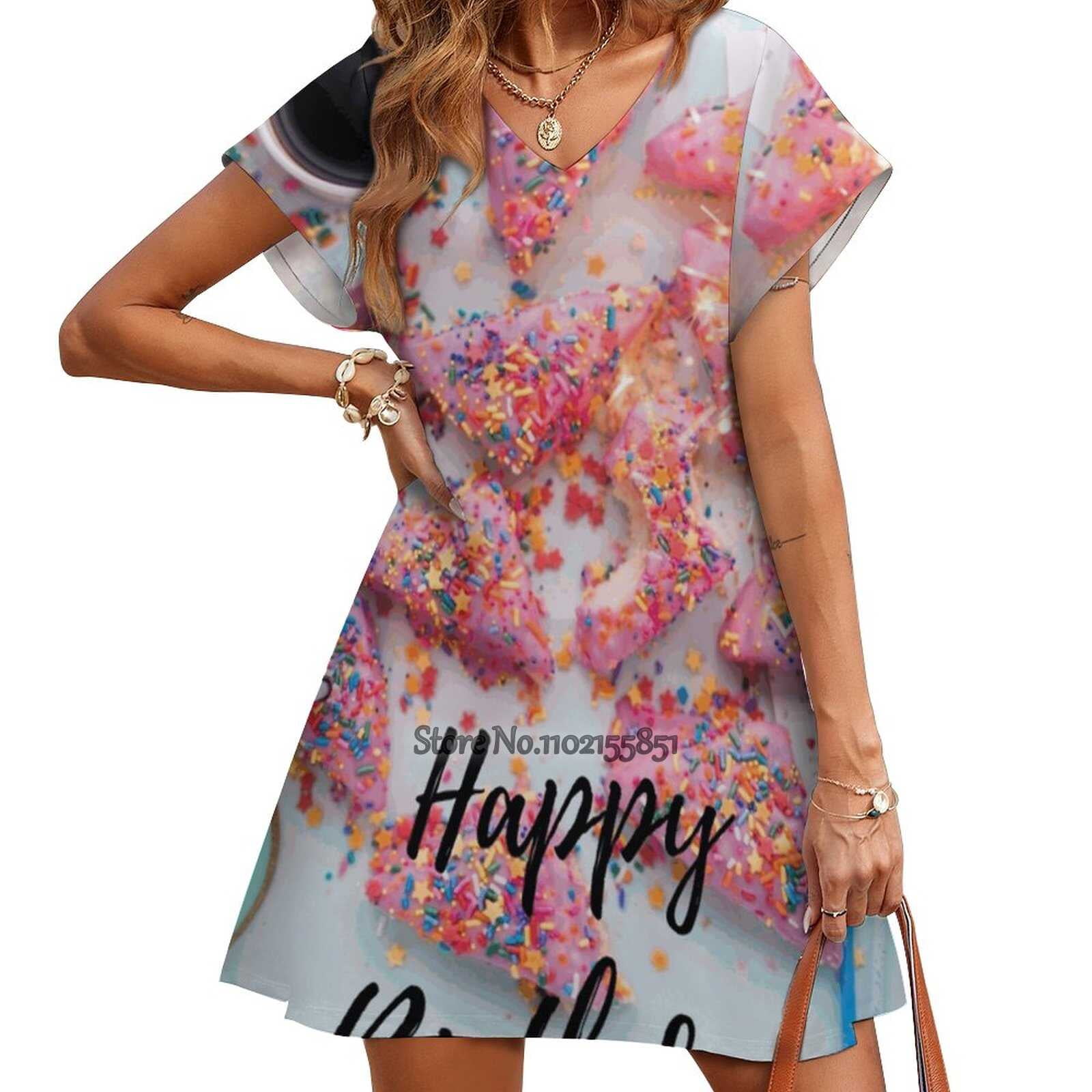 Happy Birthday Back Lacing Backless Dress Square Neck Dress Sweet ...