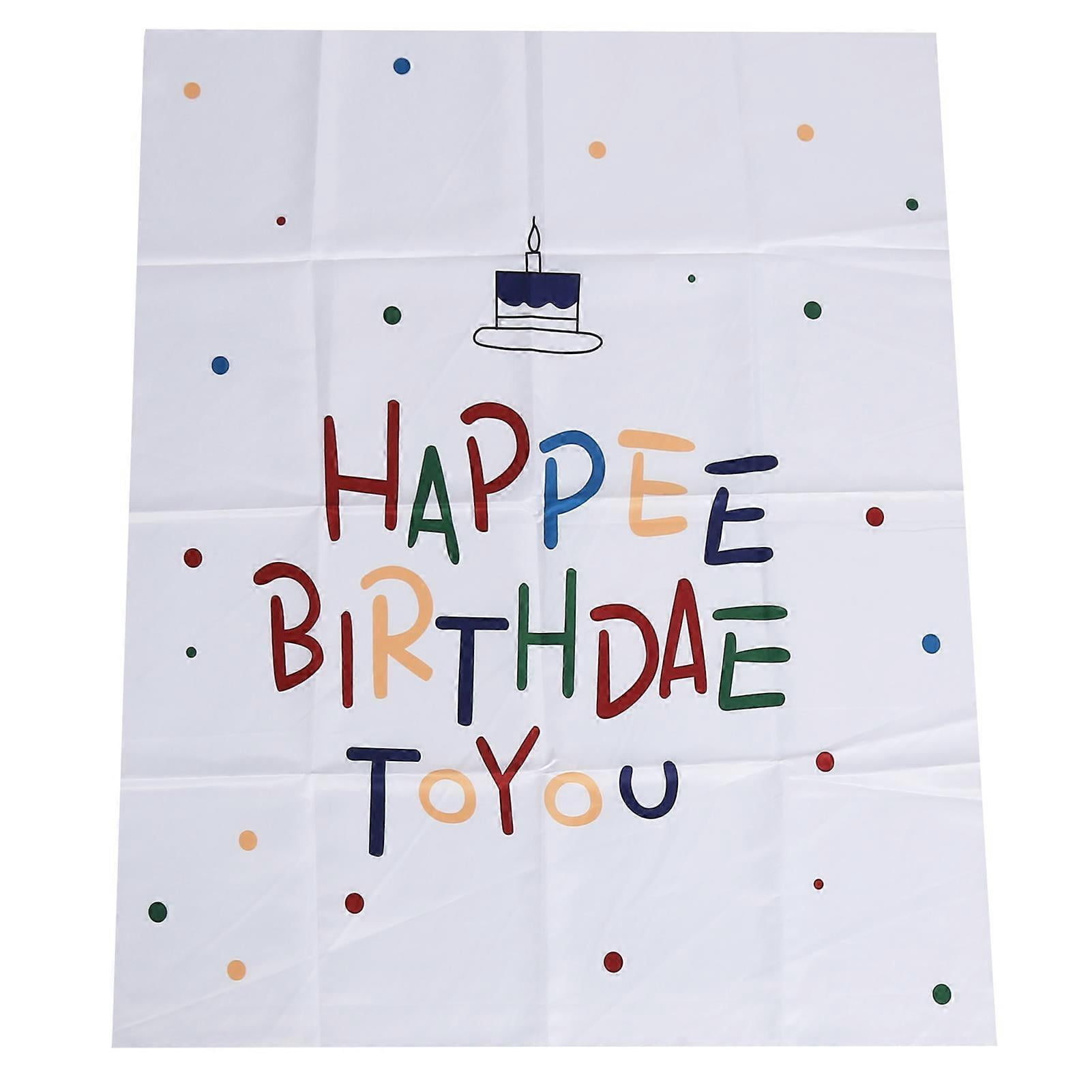 Happy Birthday Backdrop Banner, Large Soft Fabric Birthday Party ...