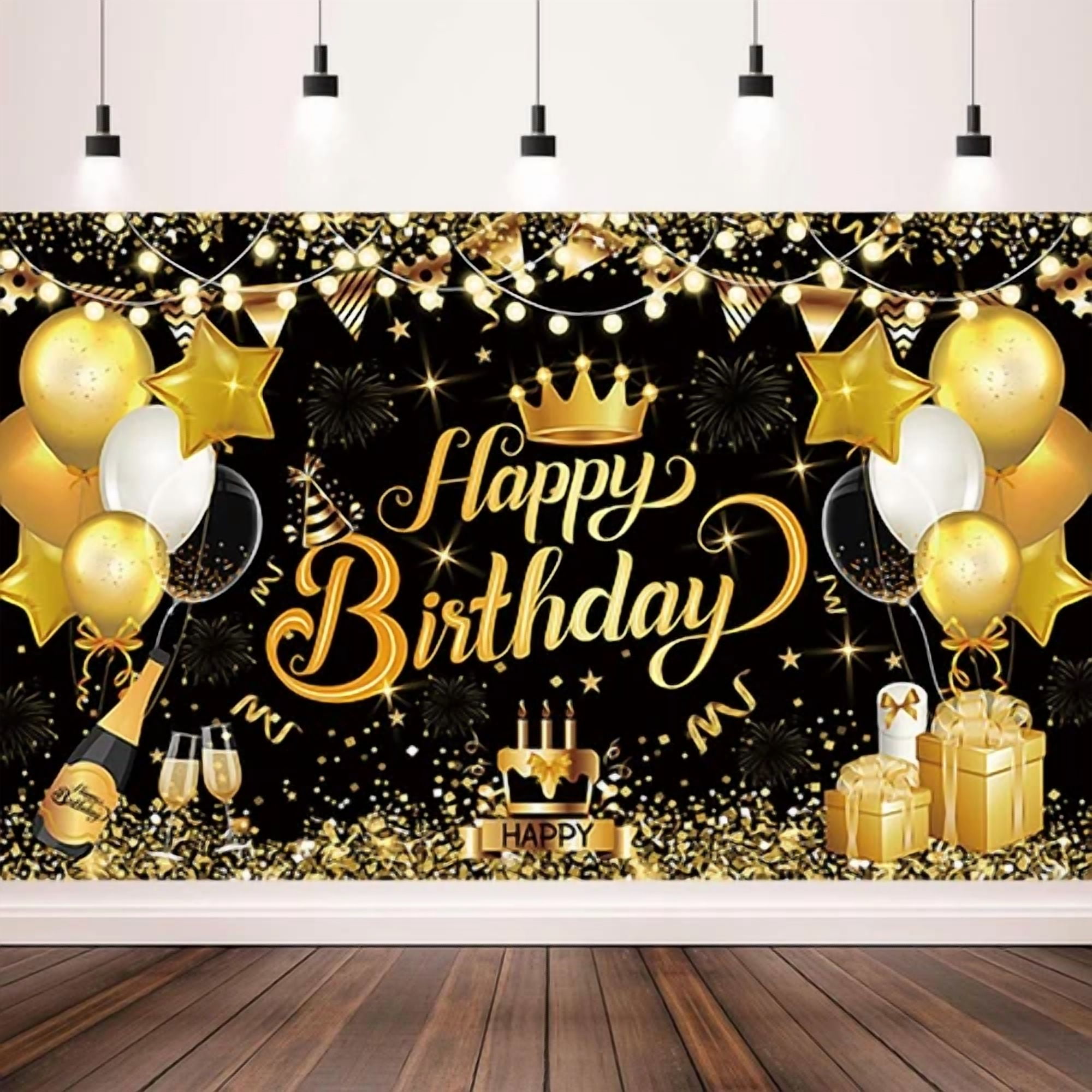 Happy Birthday Backdrop Banner Photo Booth Backdrop Background Banner ...