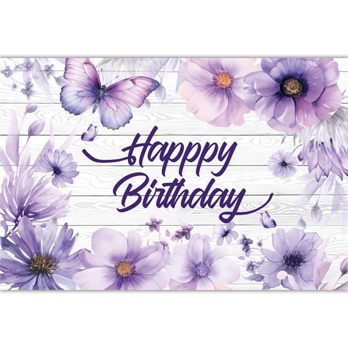 Happy Birthday Backdrop, Butterfly Photography Background for Women ...