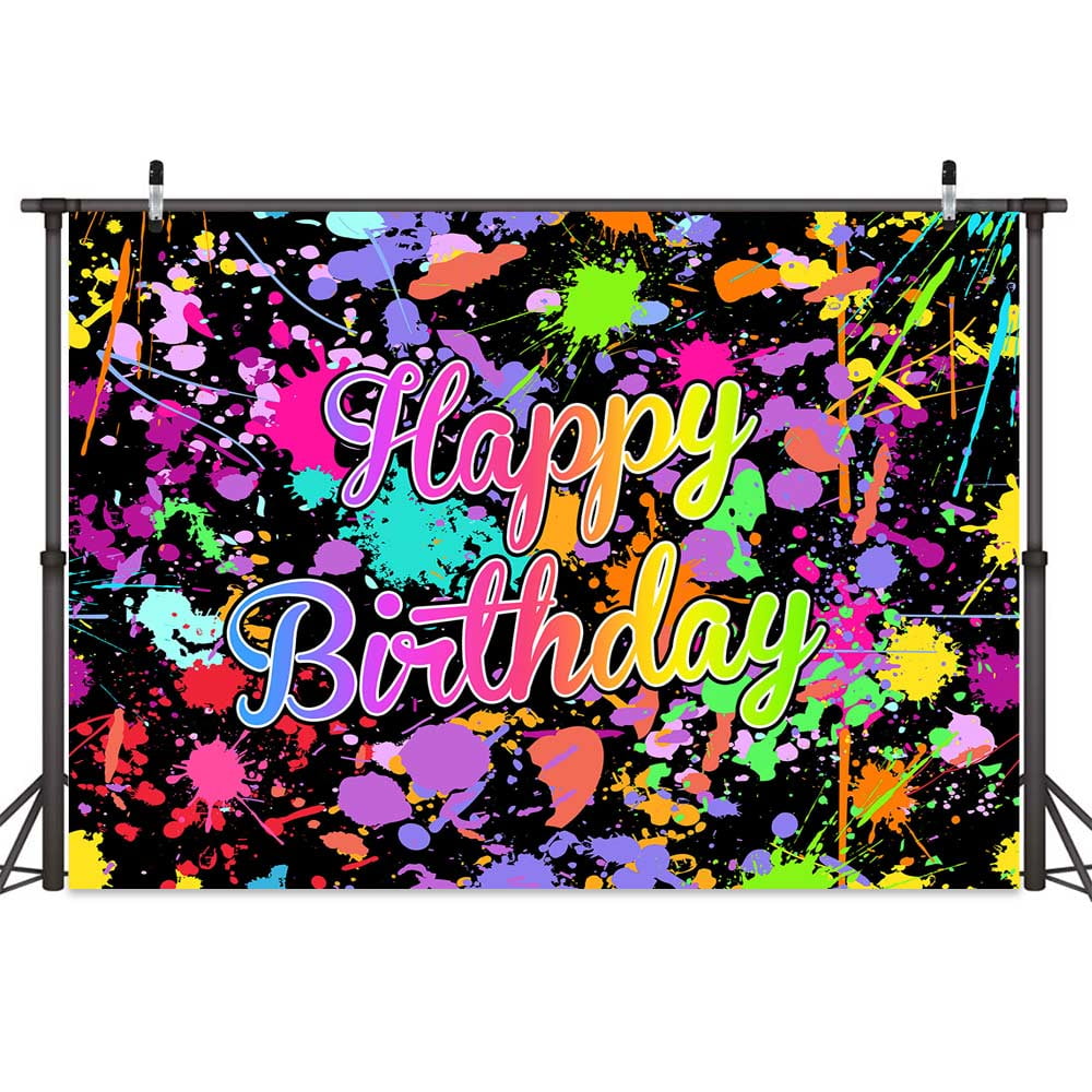Happy Birthday Backdrop Color Graffiti Style Photography Backdrop ...
