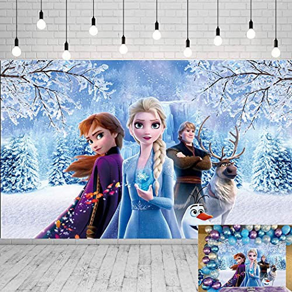 Happy Birthday Backdrop for Girls 5X3ft Winter Elsa Princess ...