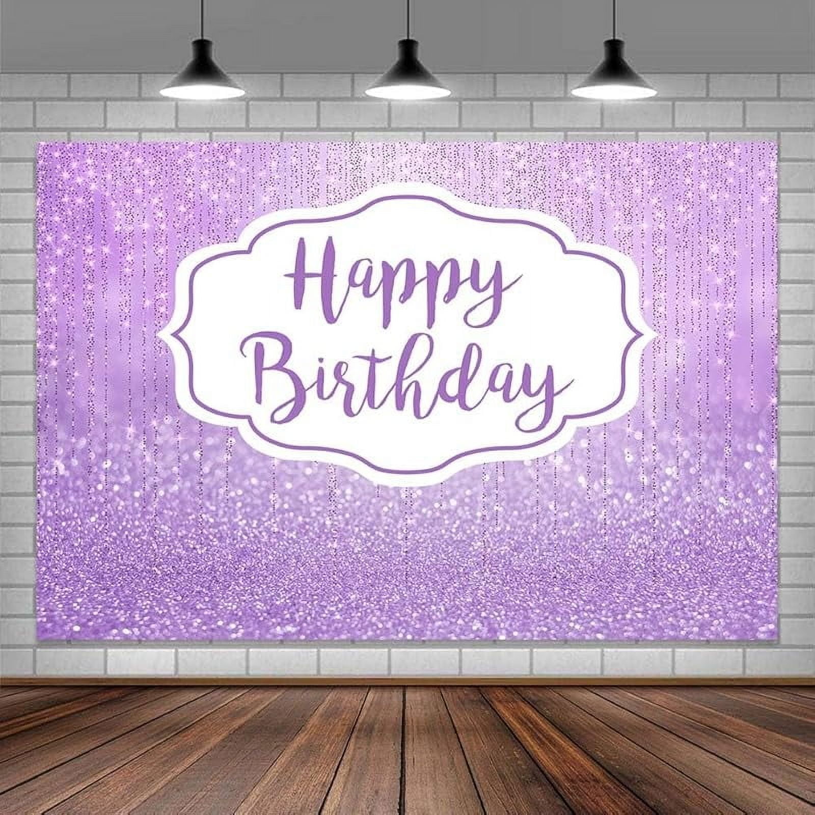 Happy Birthday Backdrop for Girls Women Glitter Birthday Theme Banner Background Diamond ...