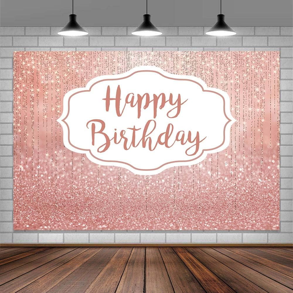 Happy Birthday Backdrop for Girls Women Glitter Birthday Theme Banner Background Diamond ...