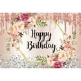 Happy Birthday Backdrop Glitter Party Flowers Balloons Adult Theme Party Decoration Backgrounds ...