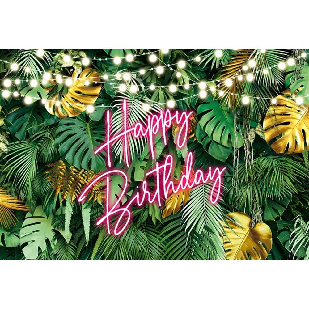 Happy Birthday Backdrop Glitter Party Flowers Balloons Adult Theme Party Decoration Backgrounds ...