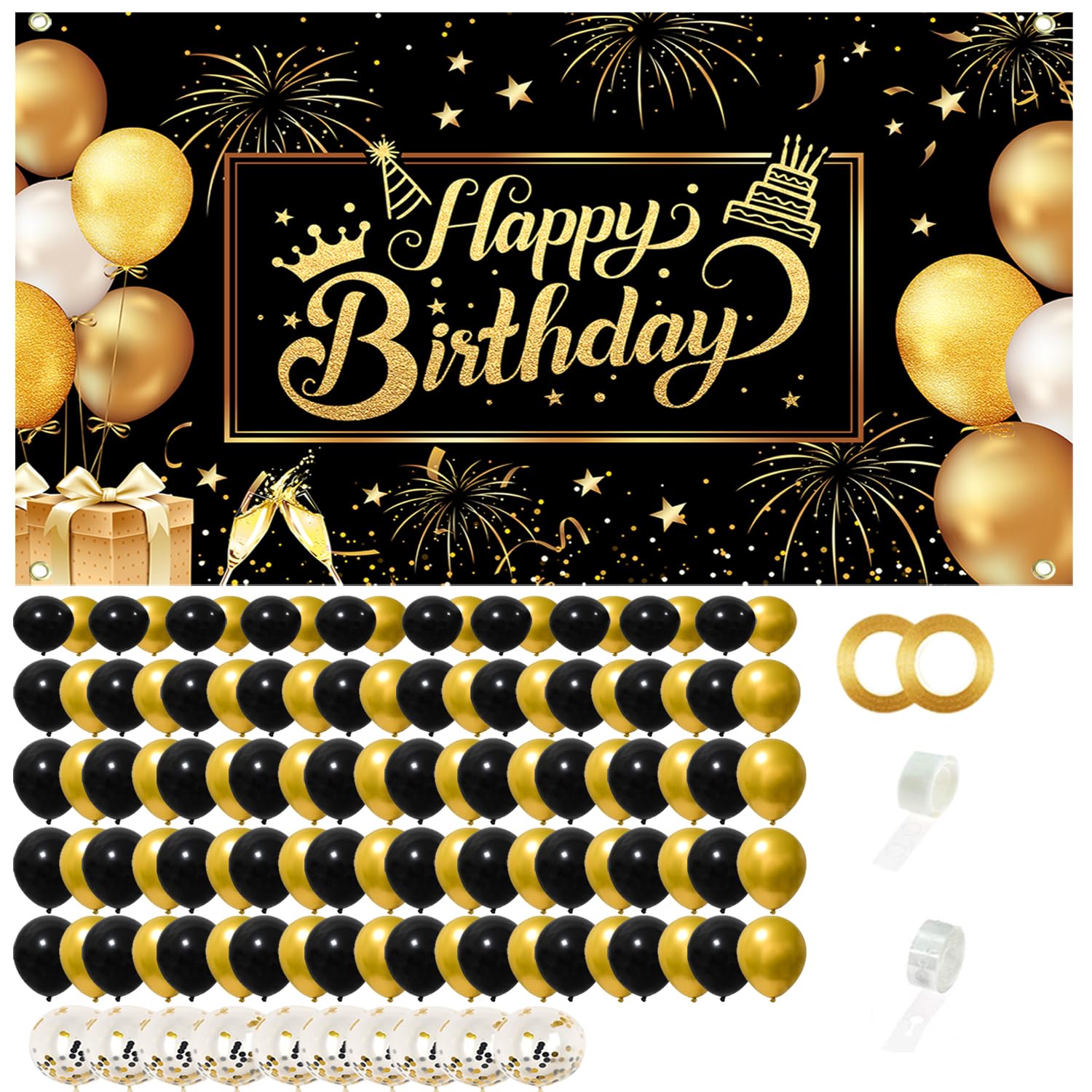 Happy Birthday Backdrop Happy Birthday Banner Birthday H2FSDDecorations ...