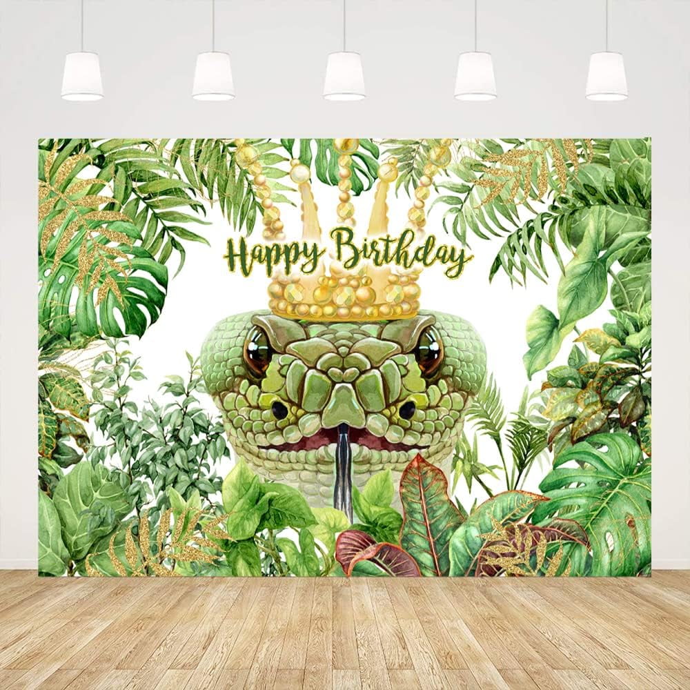 Happy Birthday Backdrop Jungle Safari Snake Background for Photography ...