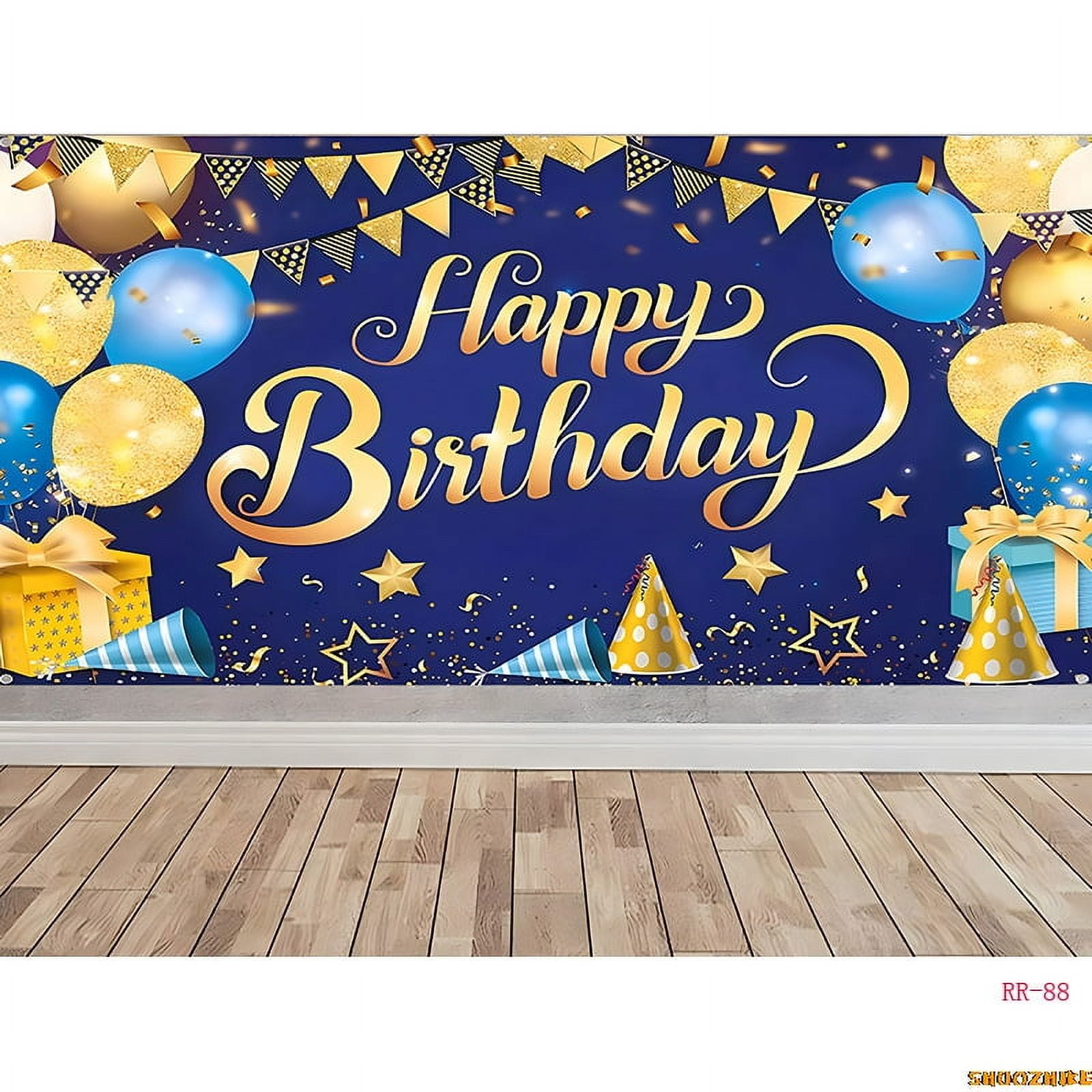 Happy Birthday Backdrop Neon Glow Party Brick Wall Splatter Graffiti ...