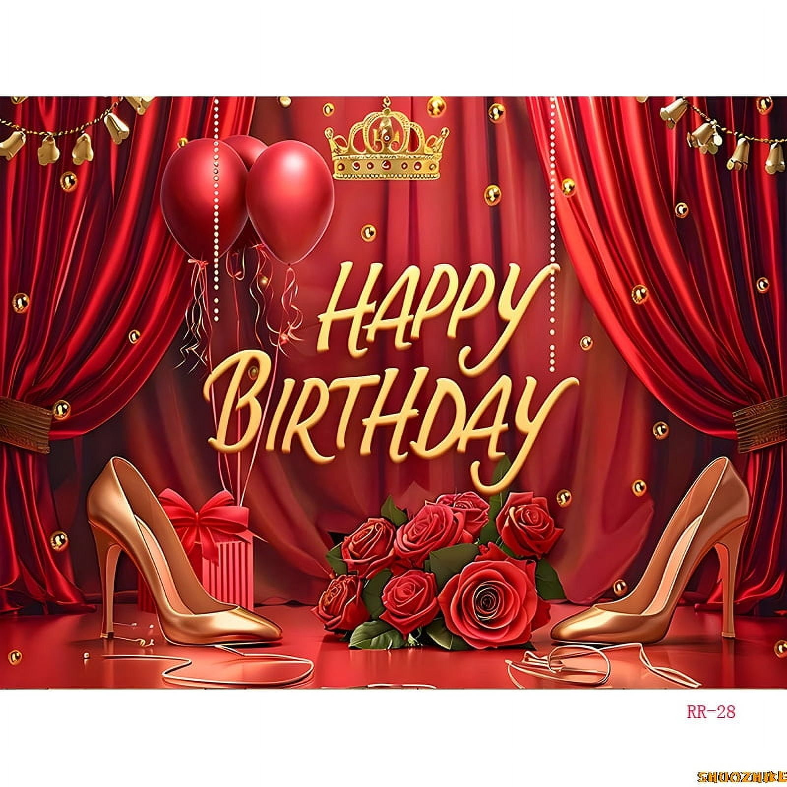 Happy Birthday Backdrop Neon Glow Party Brick Wall Splatter Graffiti ...