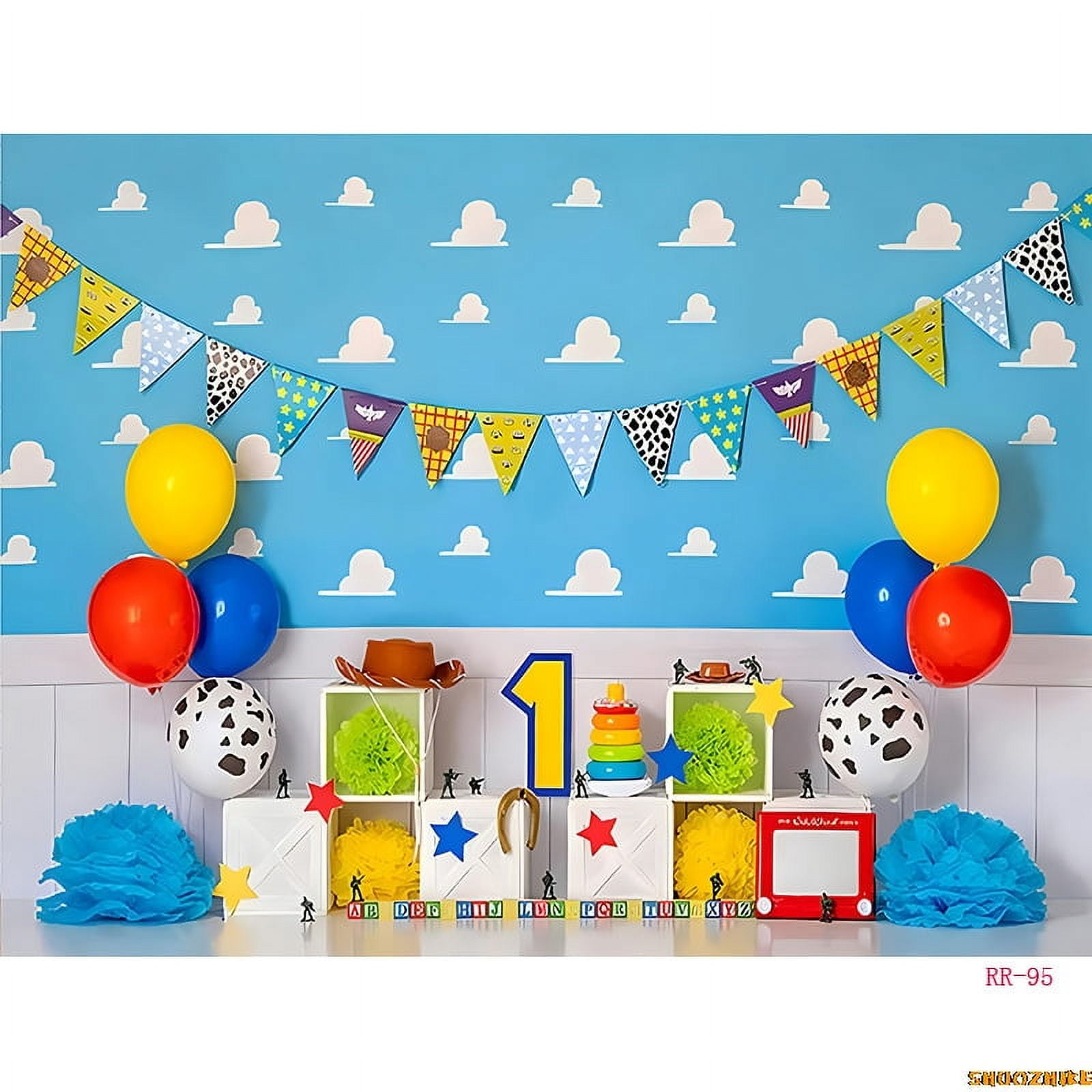 Happy Birthday Backdrop Neon Glow Party Brick Wall Splatter Graffiti ...