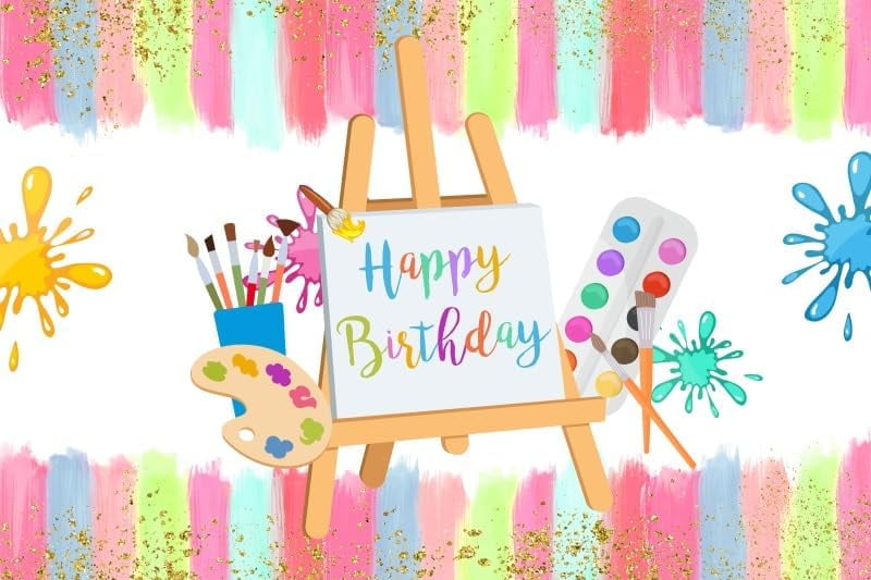 Happy Birthday Backdrop Paint Birthday Photography Background Painting ...