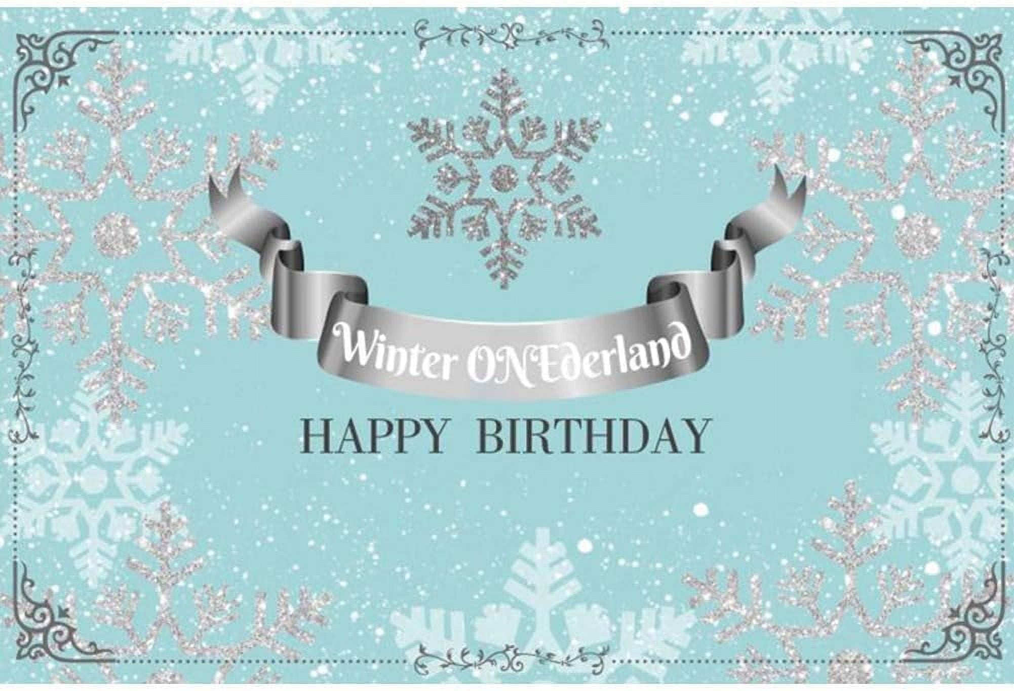Happy Birthday Backdrop Winter ONEderland Photography Background ...