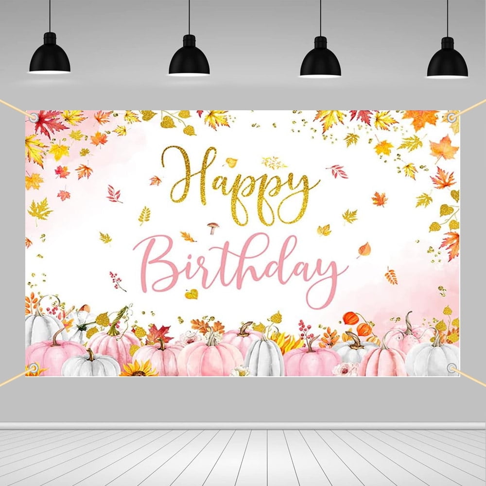 Happy Birthday Backdrop for Sweet Grils Fall Birthday Party Decorations ...