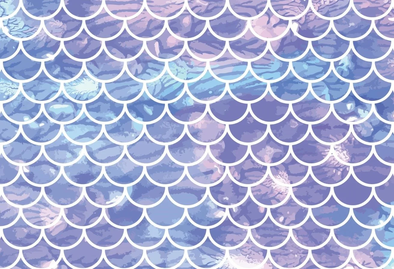 Happy Birthday Backdrops Fish Scales Seaweed Pearl Bubbles Glitters ...