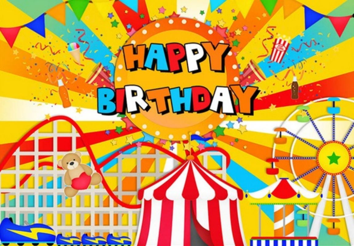 Happy Birthday Background Baby Shower Surprise Custom Backdrop Blue ...