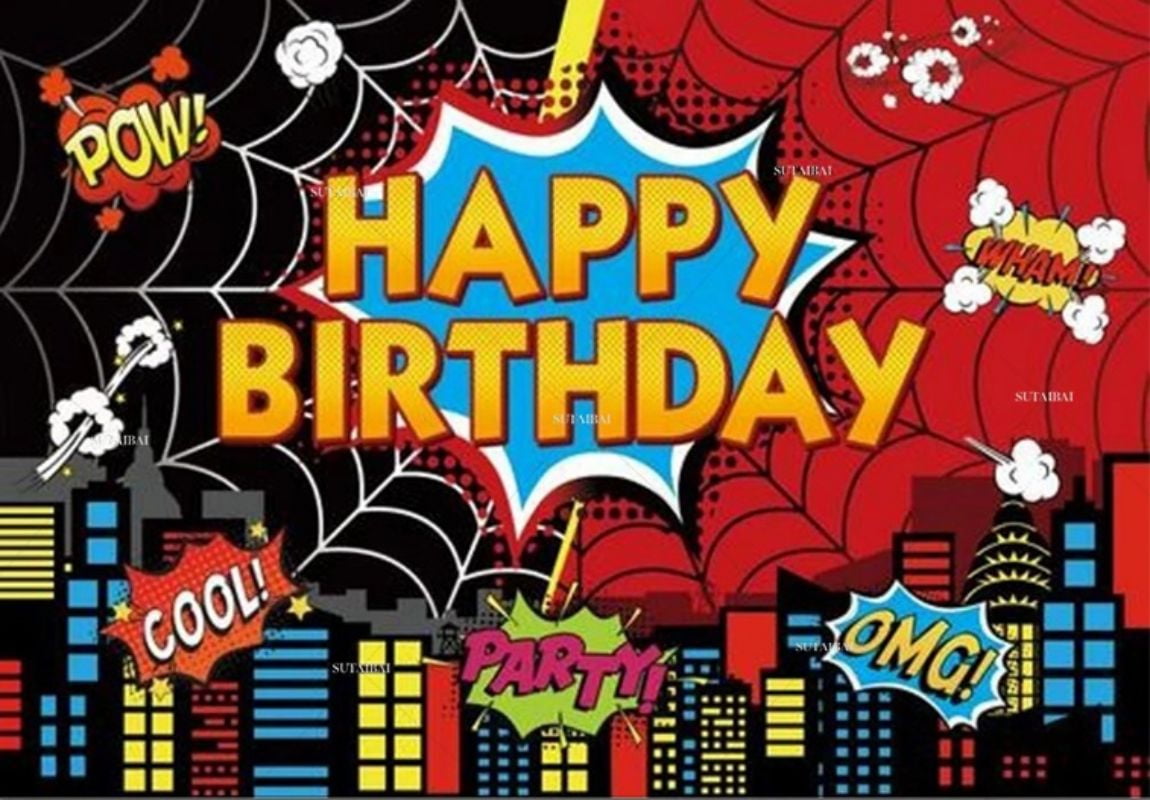 Happy Birthday Background Baby Shower Surprise Custom Backdrop Blue ...