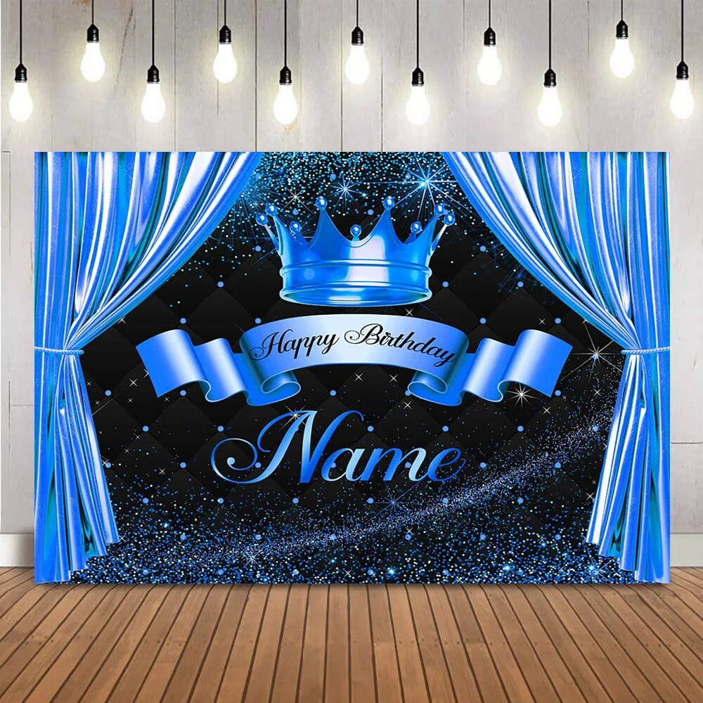 Happy Birthday Background Royal Crown Prince Gold Glitter Photo ...