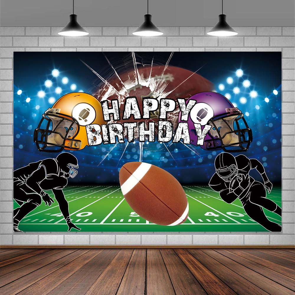 Happy Birthday Background Rugby Theme Birthday Party Decor Backdrop ...